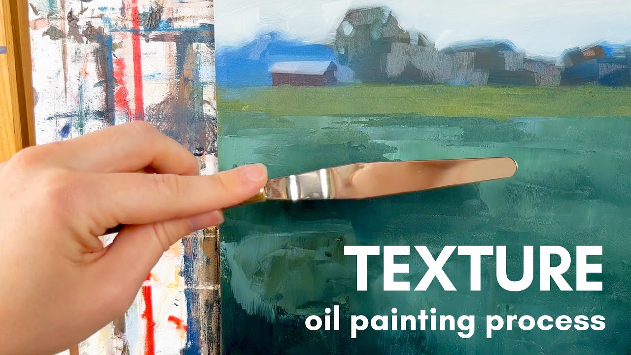 Experimenting with texture in painting | landscape oil painting process ...