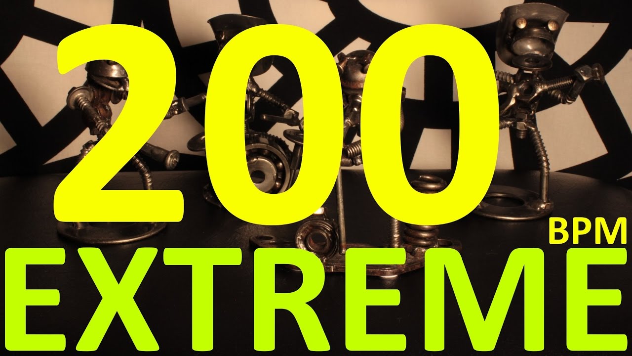 200 BPM - EXTREME - 4/4 Drum Track - Metronome - Drum Beat - YouTube