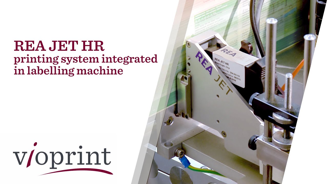 REA JET HR printer integrated in labelling machine - YouTube