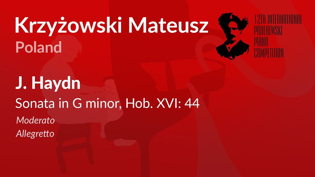 Krzyżowski Mateusz - J. Haydn - Sonata in G minor, Hob. XVI: 44 - YouTube