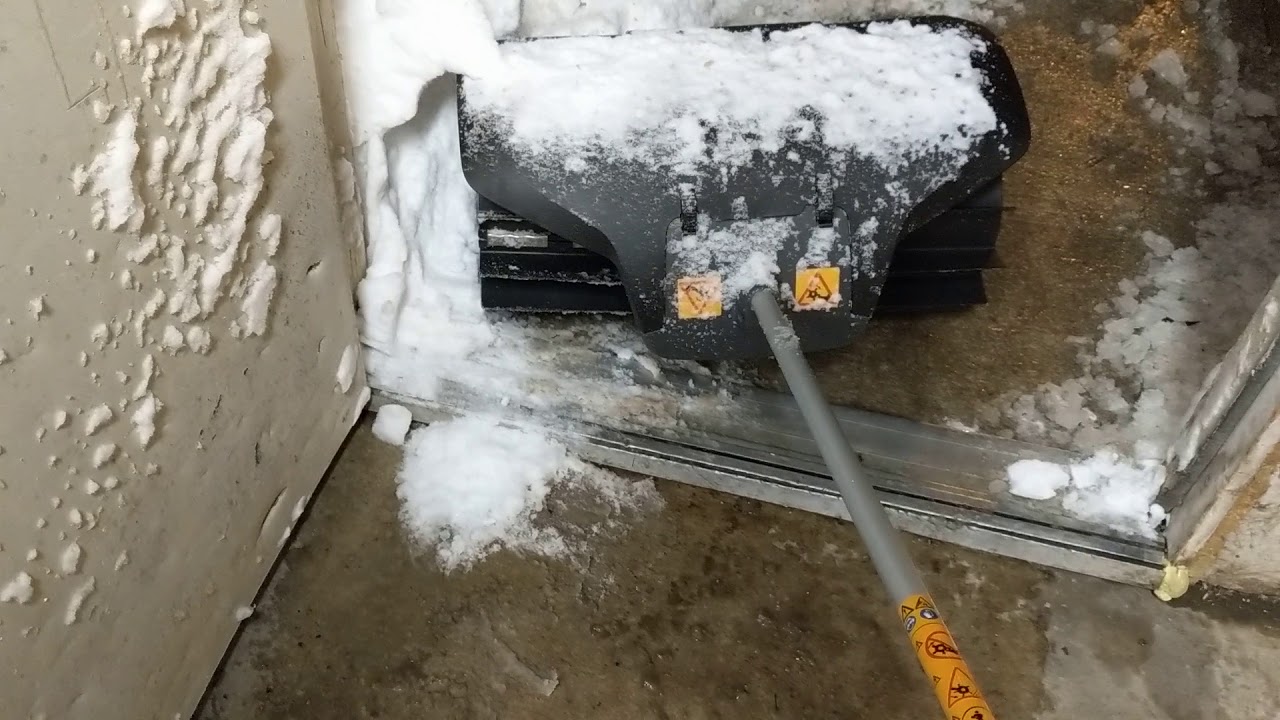 129LK with power paddle broom test ice base pack. - YouTube