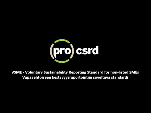 VSME - Voluntary Sustainability Reporting Standard for non-listed SMEs ...