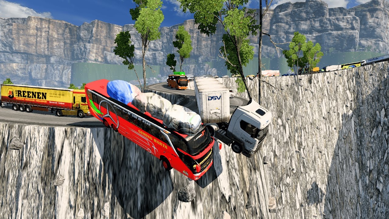 🔴[LIVE] #160 Overload Bus Driving in Most Dangerous roads - Euro Truck ...