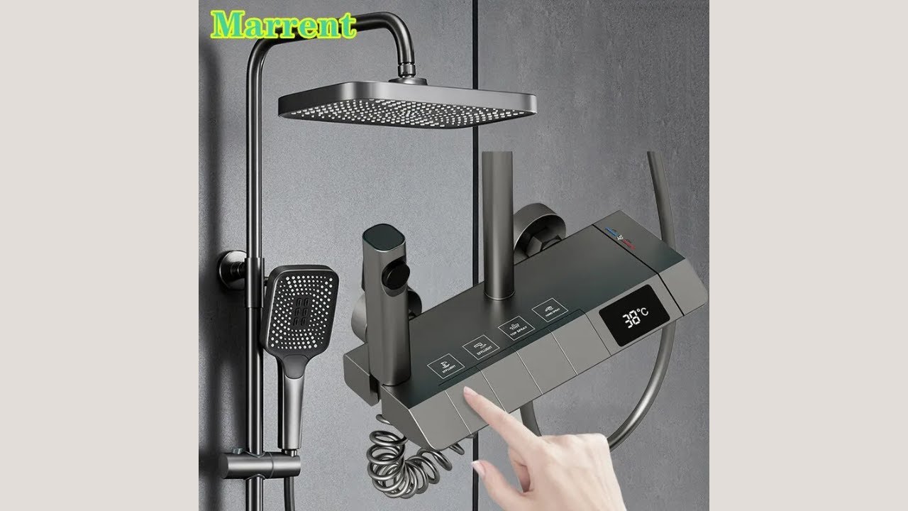 Review Gold Digital Hot and Cold Bathroom Shower System 2024 - YouTube