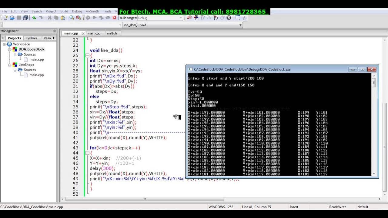 DDA Line generation using C Graphics - YouTube