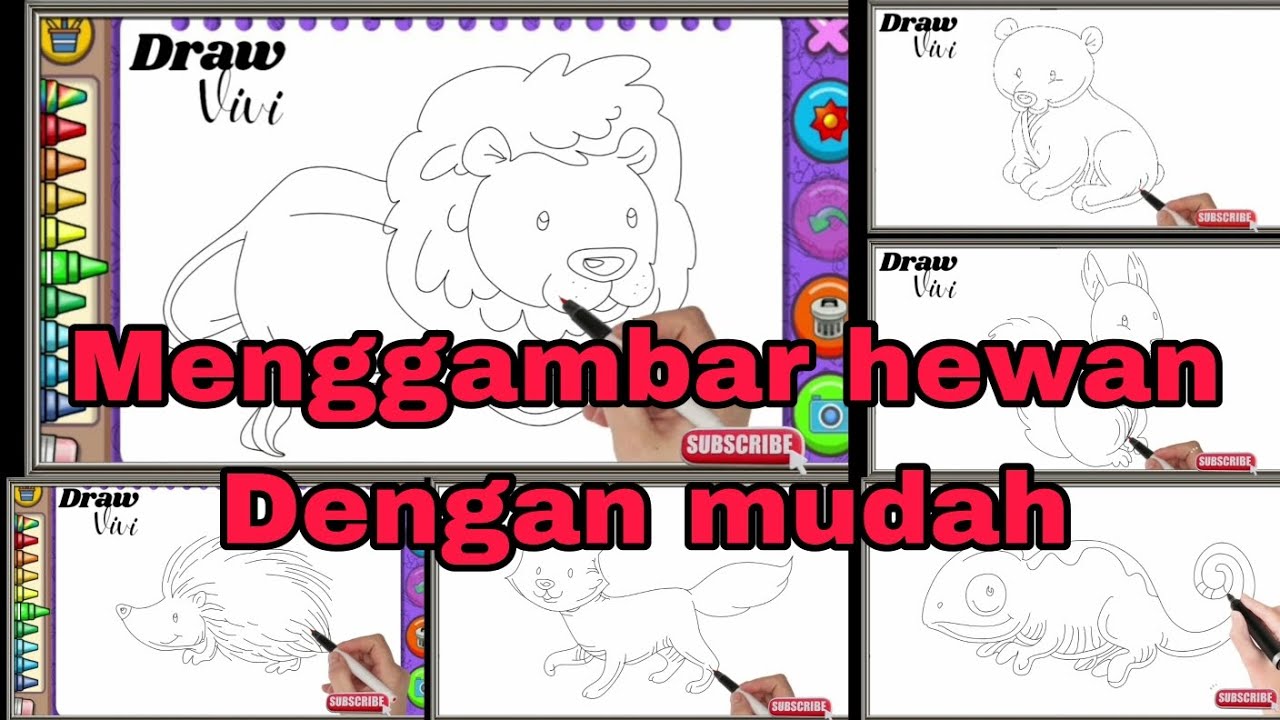 MENGGAMBAR HEWAN DENGAN MUDAH - YouTube
