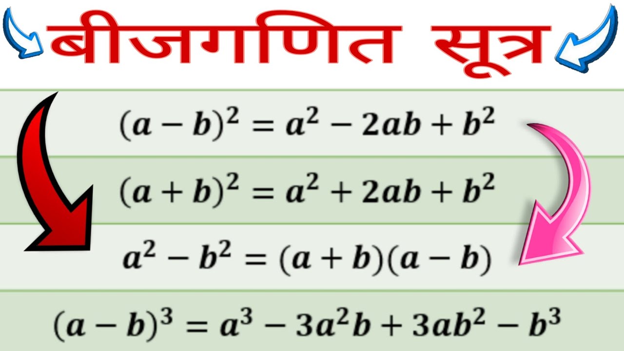 important algebra formula |बीजगणितसूत्र |bijganit ke sutra |algebra ...