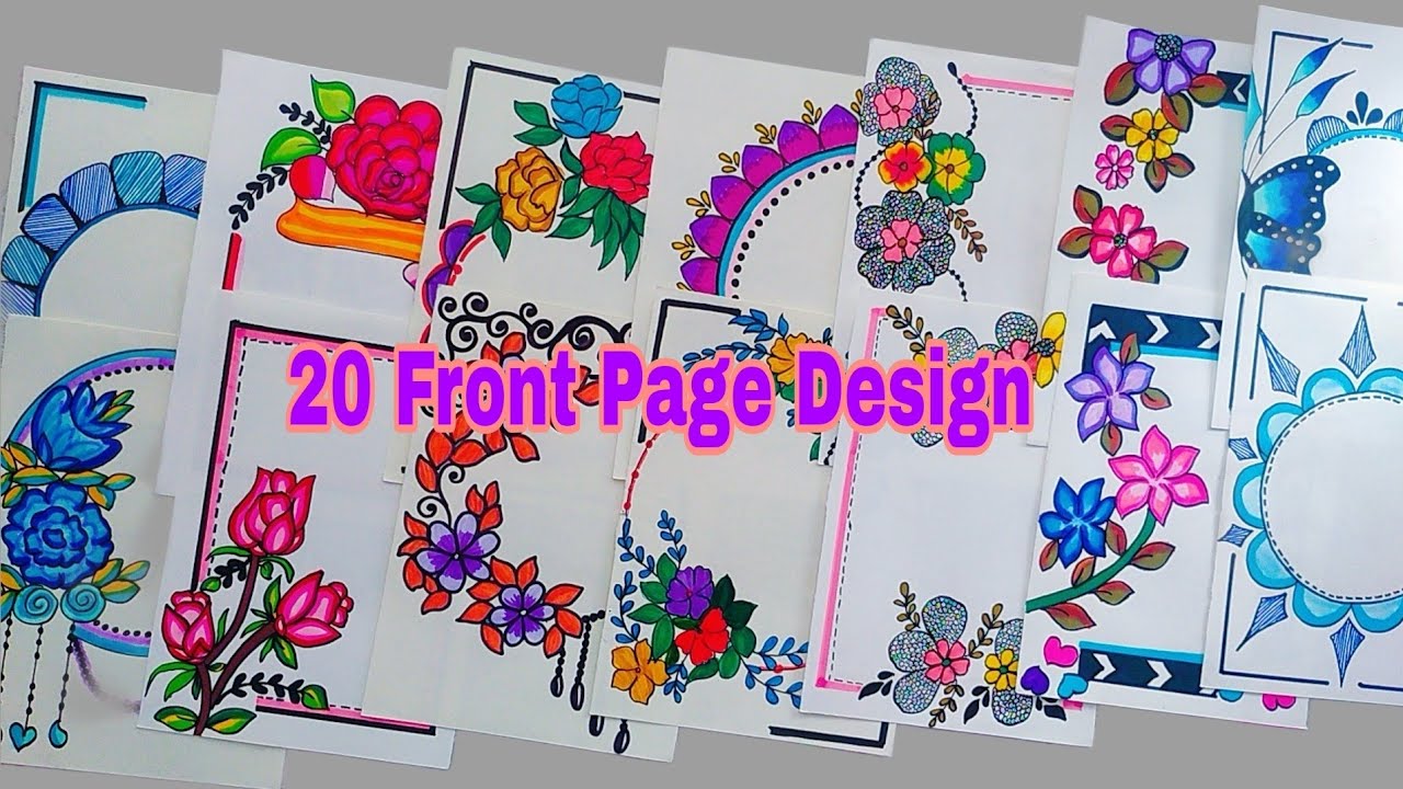 20 Beautiful Border Design/Front Page Design For School Notebook/Art ...