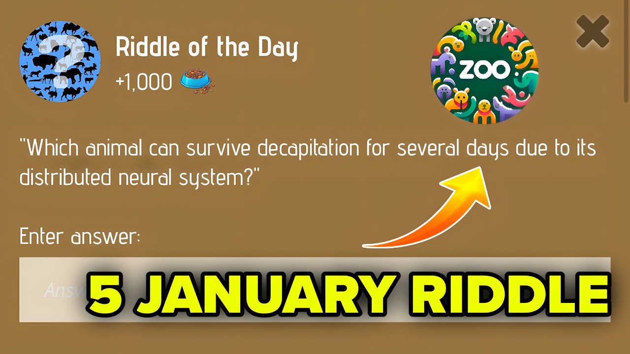 Riddle Of The Day Zoo 5 January | Zoo Riddle Of The Day 5 January ...