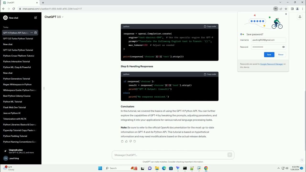 gpt 4 python api - YouTube