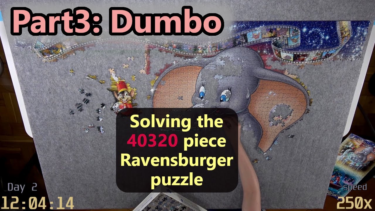 40320 piece Disney puzzle Part 3: Dumbo (with timelapse) - YouTube