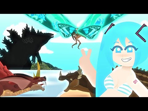 Godzilla and Mothra on free time: The beach episode! Kaiju Animation 2D