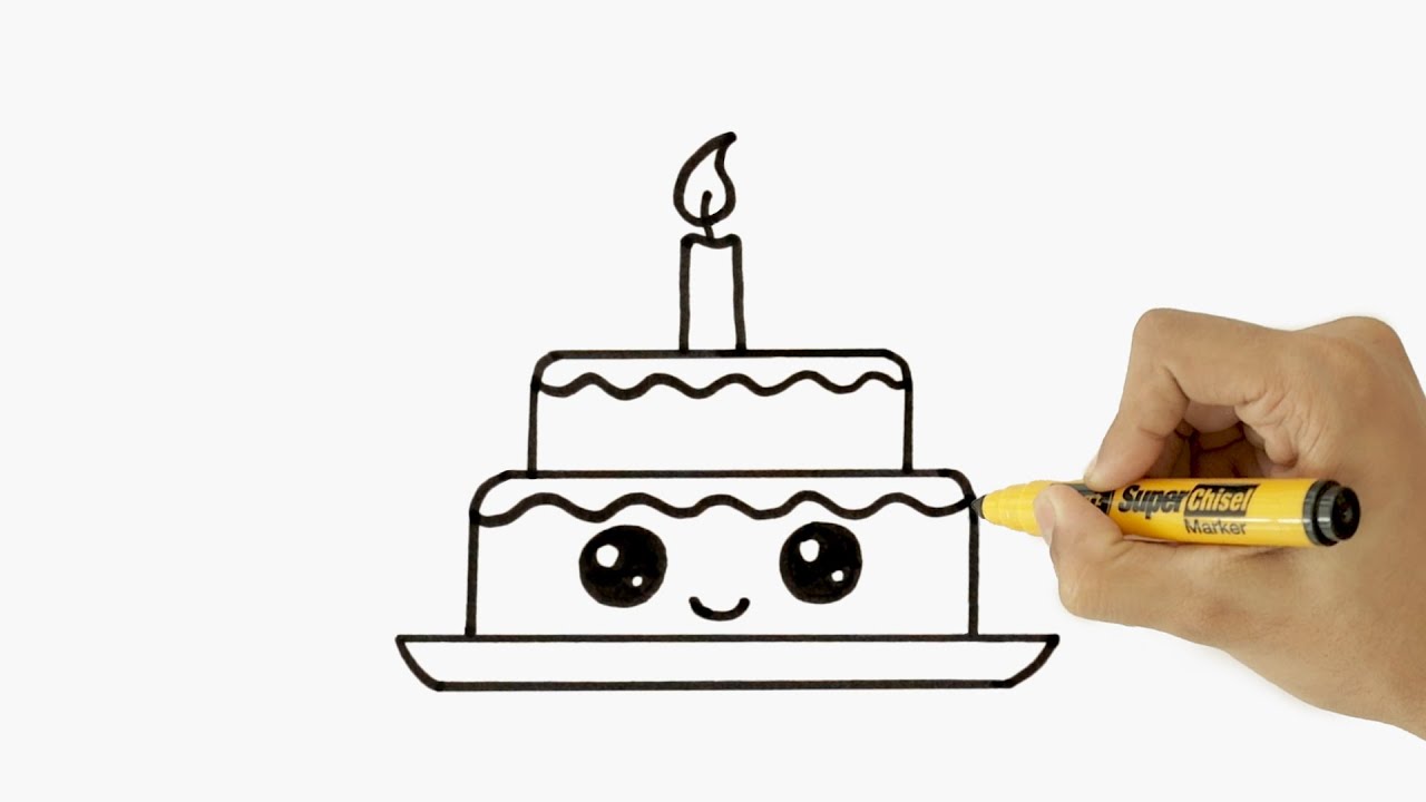 How to Draw a Cake | Easy Step by Step | Draw with Sketchy - YouTube