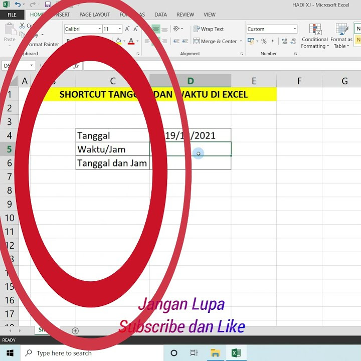 Cara Menampilkan tanggal dan waktu otomatis di excel. #Short - YouTube