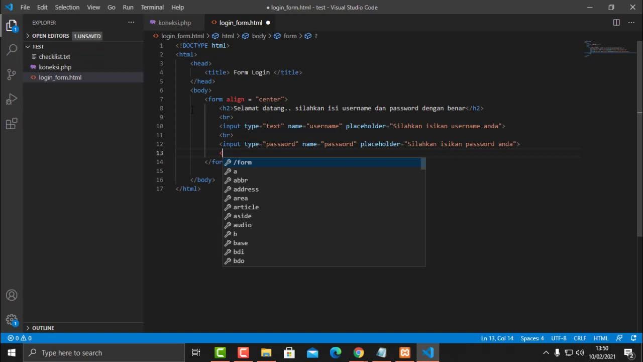 3 Membuat Login Form Php And Mysql Part 2 Youtube