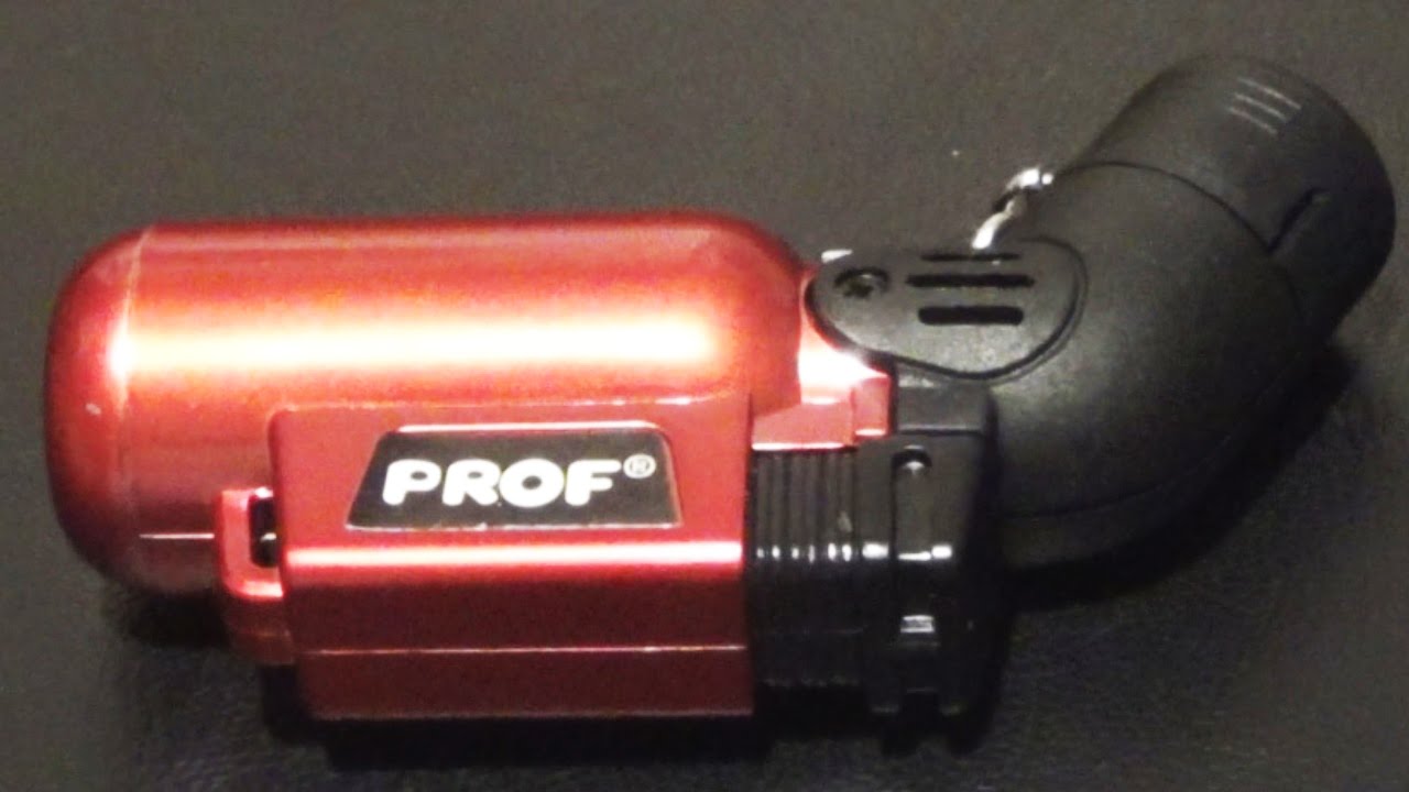 PROF Angled metallic Double flame jet torch lighter - YouTube