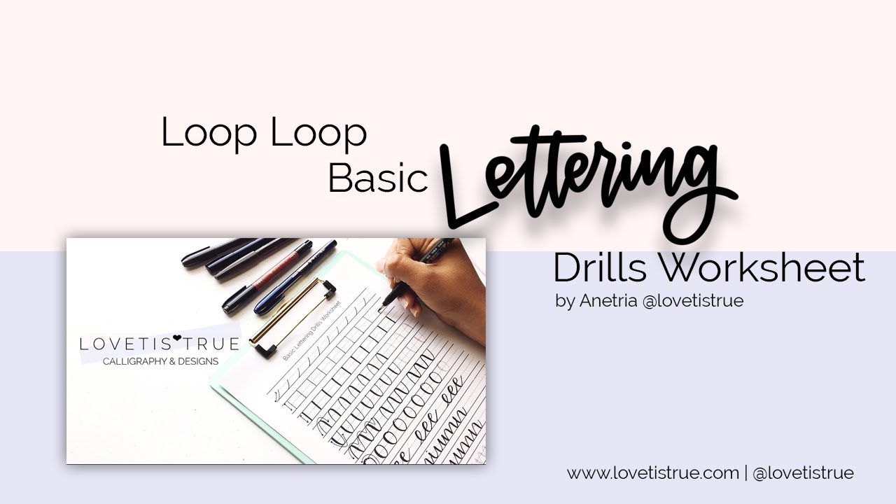 Loop Loop - Basic Lettering Drills Worksheet - YouTube
