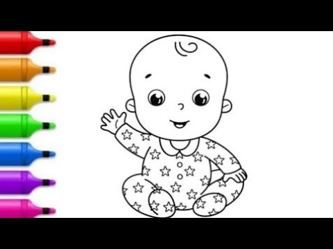How to Draw a Cute Baby For Kids||Easy Baby Drawing, Painting and ...