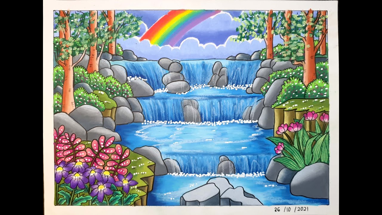 Menggambar Pemandangan Cara Gradasi Warna Oilpastel E