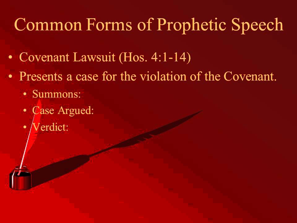 Biblical Literature Lecture 07 Prophetic Literature Forms of Prophetic ...