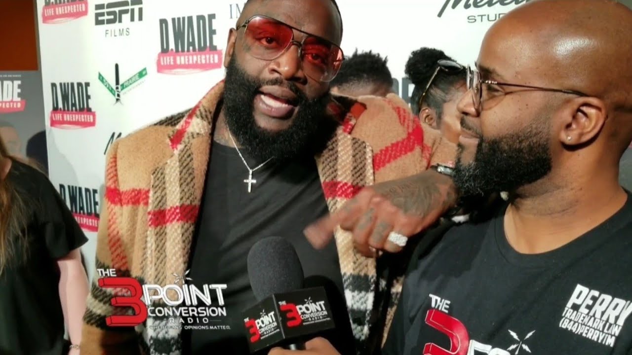 Rick Ross gives love to Dwayne Wade on red carpet - YouTube