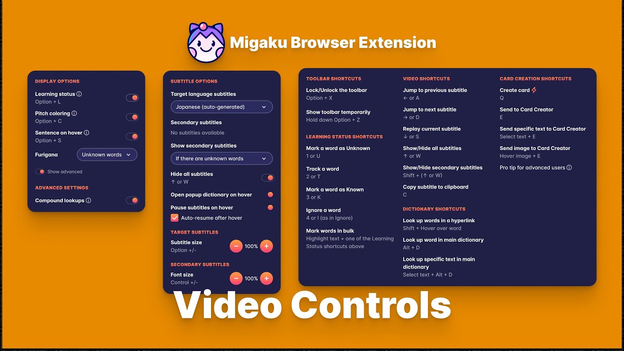 Video Controls | Migaku Browser Extension - YouTube