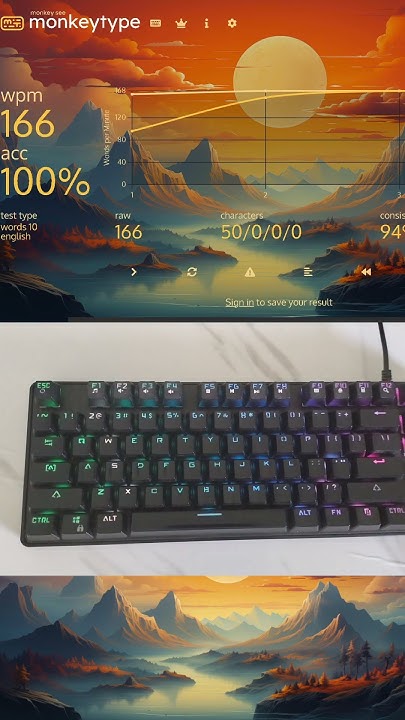 166 WPM (10 words) || MonkeyType #typing #keyboard #mechanicalkeyboard ...