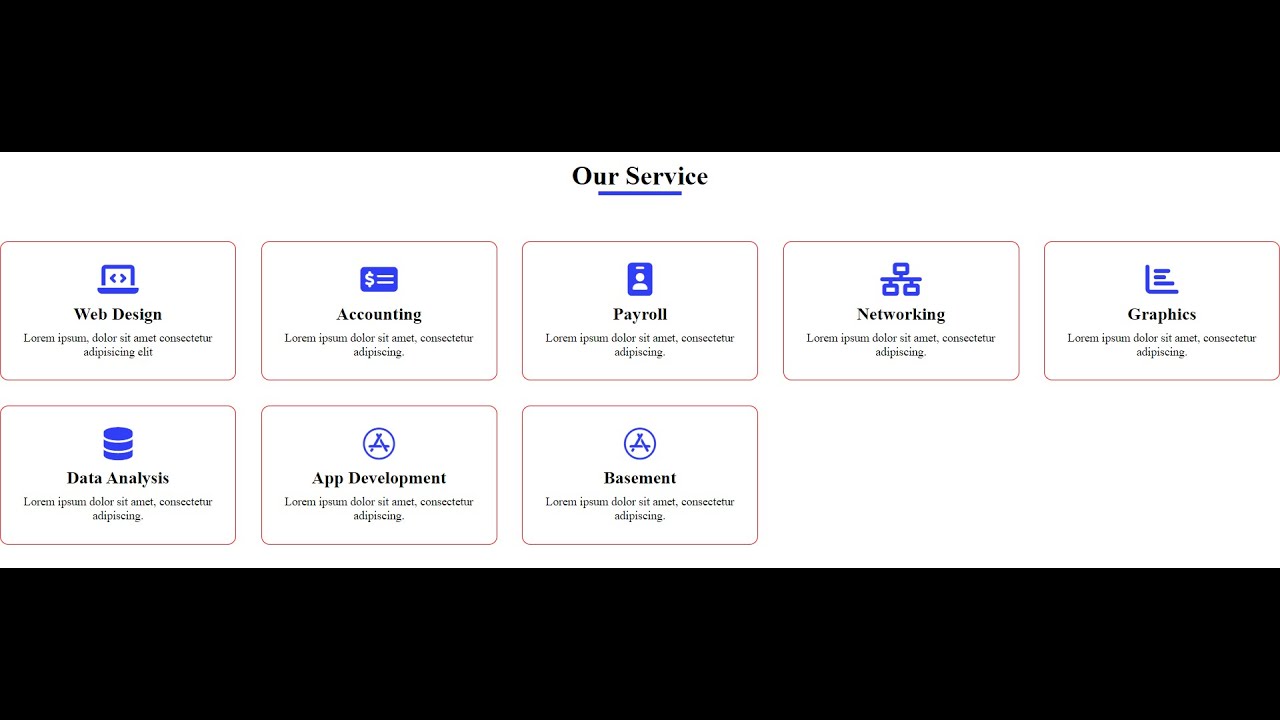 Responsive Service Section Html Css ⊛⊛⊛⊛⊛⊛ Youtube