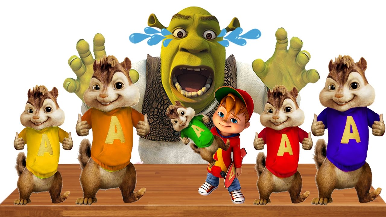 Bad Shrek crying and learn colors - Alvin and the chipmunks - Finger ...
