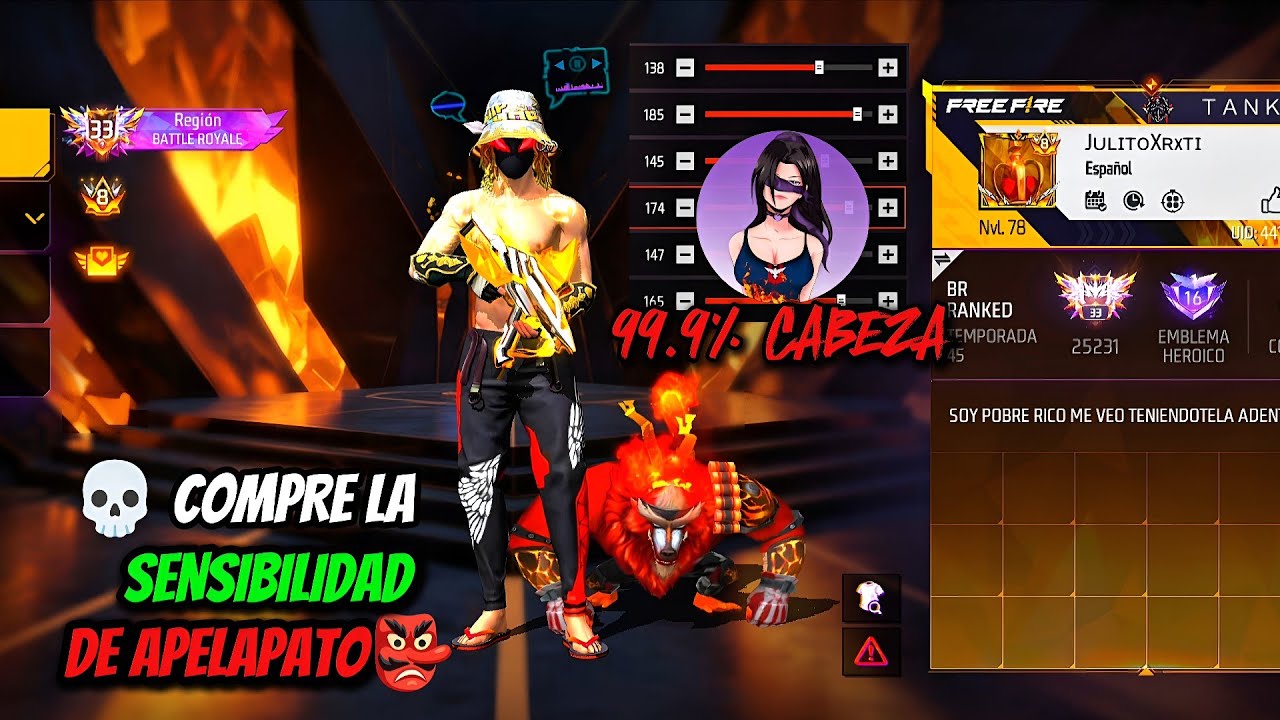 COMPRE LA MEJOR SENSIBILIDAD *APELAPATO* 👺 CON Y SIN DPI PARA DAR SOLO ROJO EN FREE FIRE 2025 ...