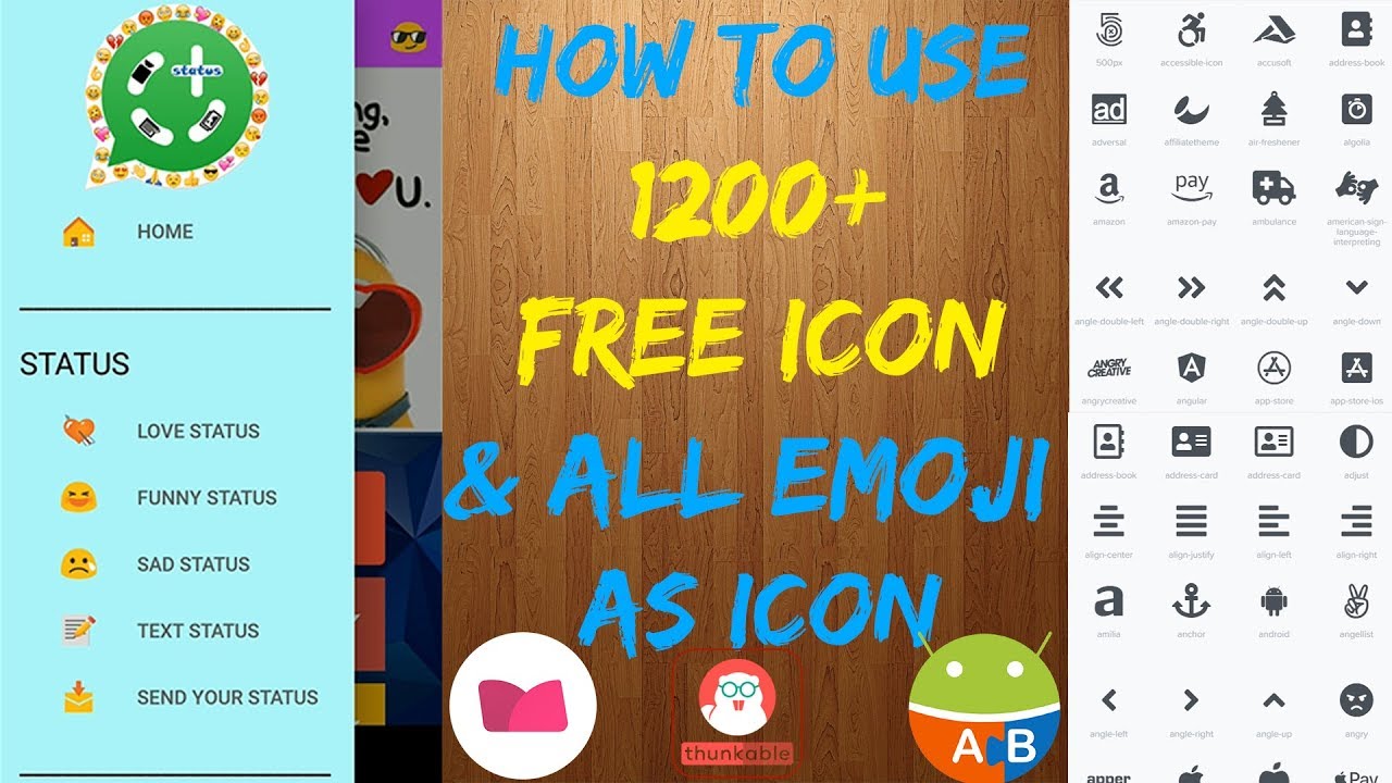 FREE ICON FOR APP | How To Use 3600+ Icon & All Emoji As Icon in ...