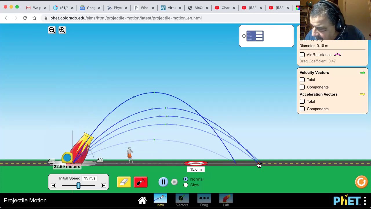 University Physics Lectures, Projectile Motion: Part C, Range vs Angle ...