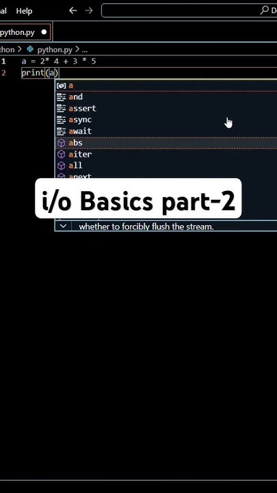 Day-4 |part -2 | I/o basics in python | #viral #coding #trendingshorts #codeeveryday - YouTube