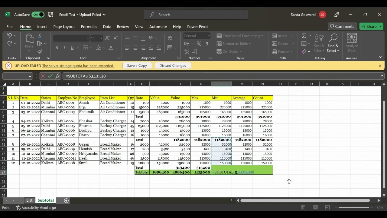 Subtotal Formula How To Use Subtotal Benefit Of Subtotal YouTube Subtotal Formula How To Use Subtotal Benefit Of Subtotal YouTube