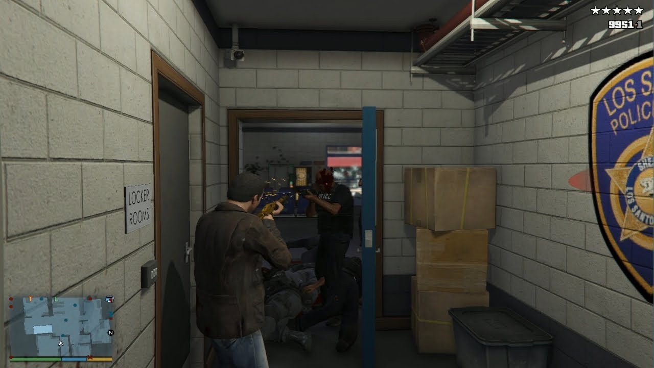 GTA 5 | Michael Five Star Cop Battle At Police Station | No Commentary ...