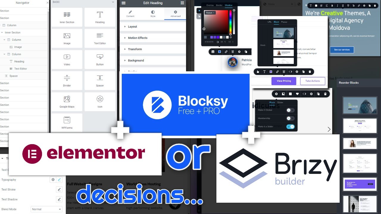 Brizy or Elementor? Tested on a standard Blocksy theme - Website Design ...