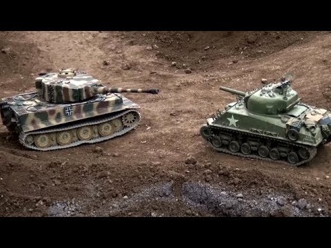 RC Tanks in Action Erfurt Part 2 Tiger Panzer IV Sherman WW2 ♦ ...