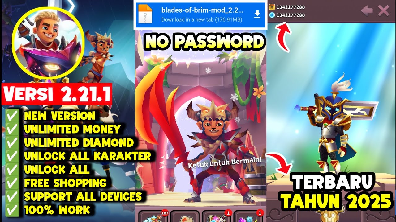 UPDATE BLADES OF BRIM MOD APK 2025 VERSION 2.21.1 NO PASSWORD ...