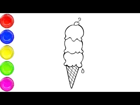 menggambar dan mewarnai es krim/ draw n coloring a ice cream - YouTube