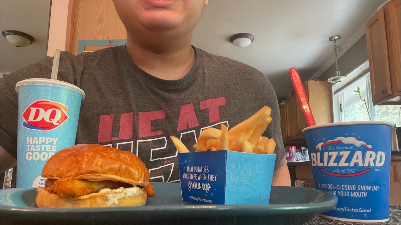 Dairy Queen’s fish sandwich combo with drink lemonade & Reese's peanut ...