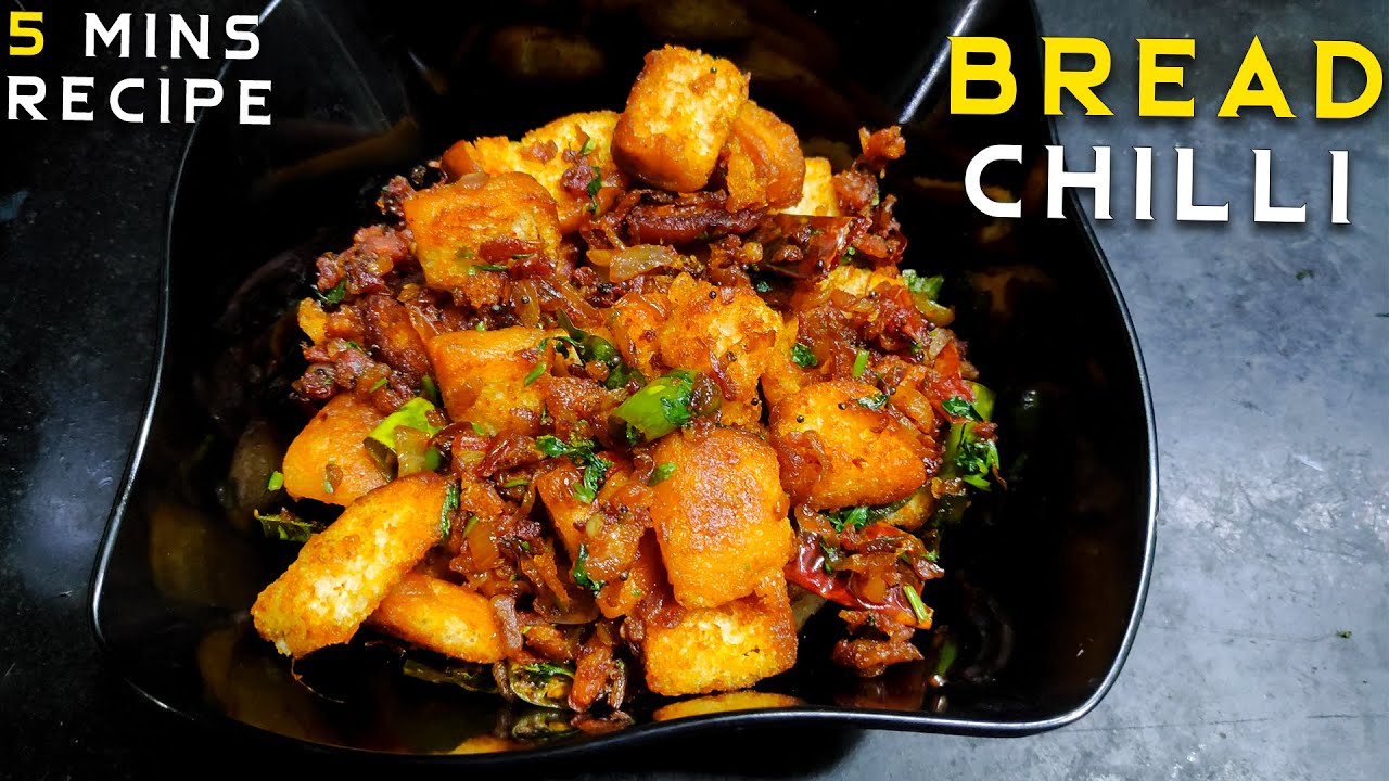 Bread Chilli Recipe | 5 Mins Easy Snacks Recipe - YouTube