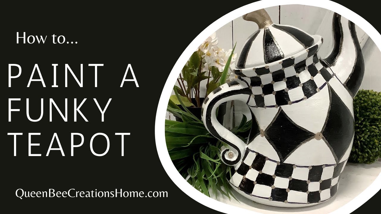 Painted Funky Teapot / Thrift to Treasure - YouTube