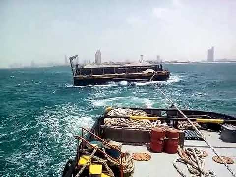 Towing barge allianz PROJECT abu dhabi - YouTube