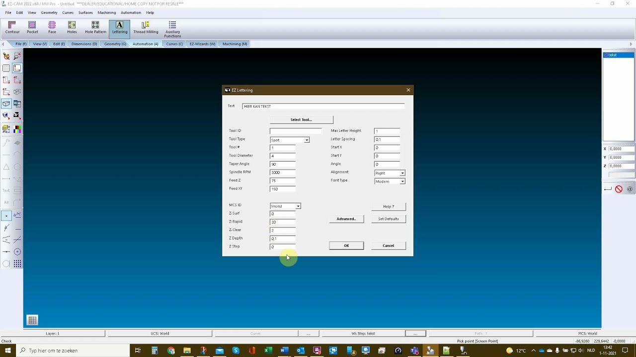 EZ-Lettering #EZCAM #CadCamSoftware - YouTube