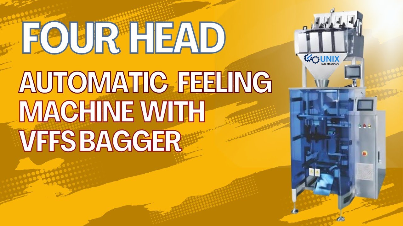Four Head Automatic Feeling Machine With Vffs Bagger - YouTube