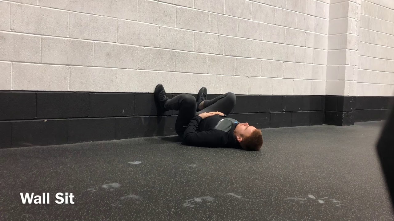 Wall sit with end range isometrics. - YouTube