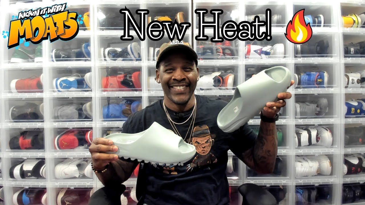 Arthur Moats Unboxing The Adidas Yeezy "Salt" Slides - YouTube
