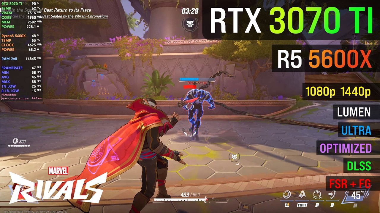 Marvel Rivals Ultra vs Competitive Settings - RTX 3070 TI (+ R5 5600X ...
