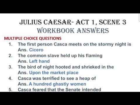 julius caesar act 1 scene 3 workbook answers evergreen - YouTube