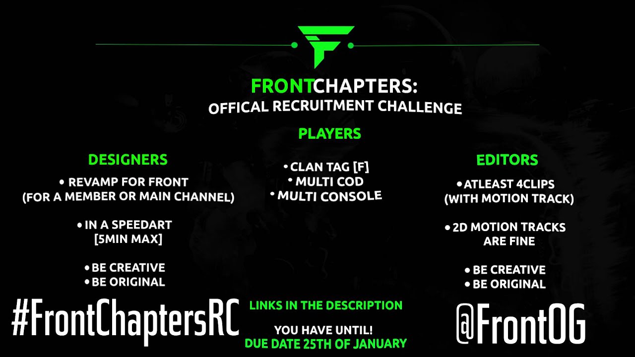 Front: Recruitment Challenge (CLOSED) - YouTube